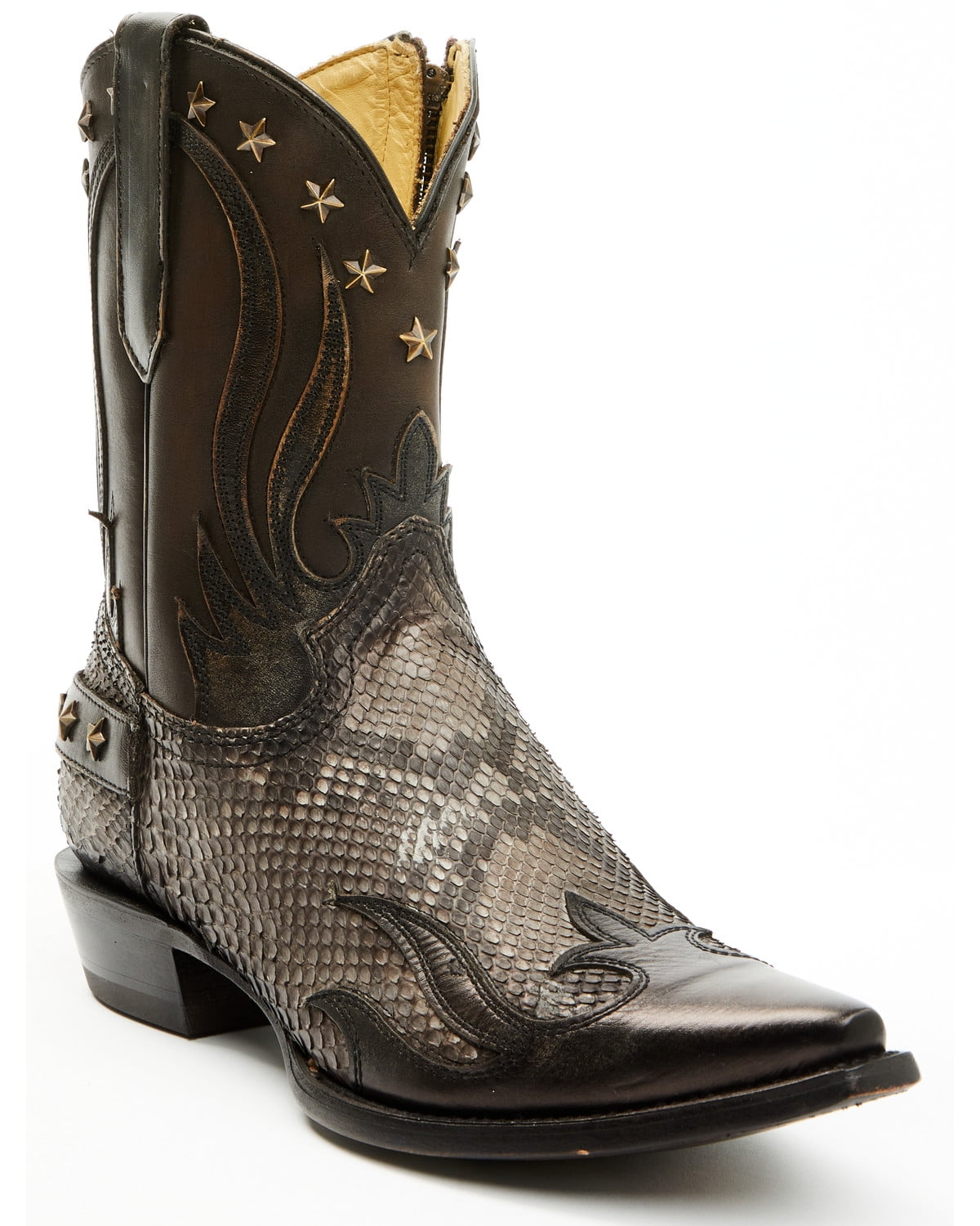 Corral Men's Natural Python Black Wing Tip Snip Toe Boots C4205 ...