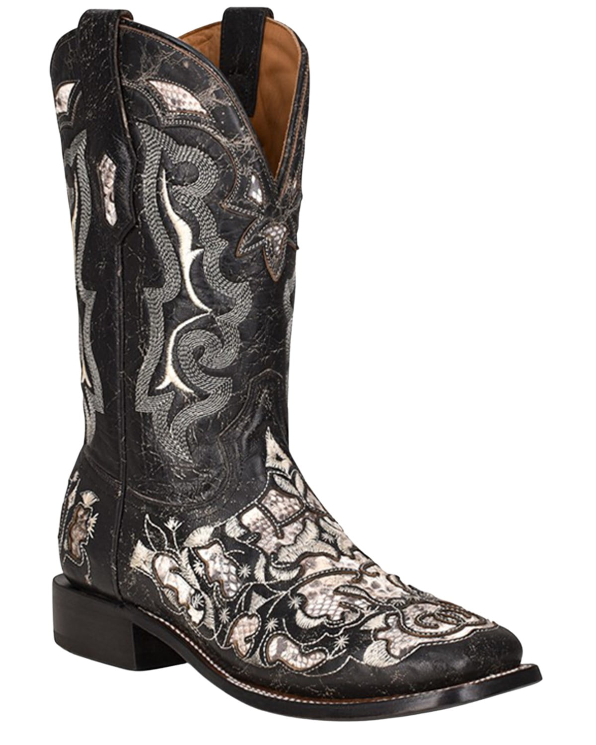 Corral Men's Exotic Python Skin Inlay Western Boot Square Toe - A4175 ...