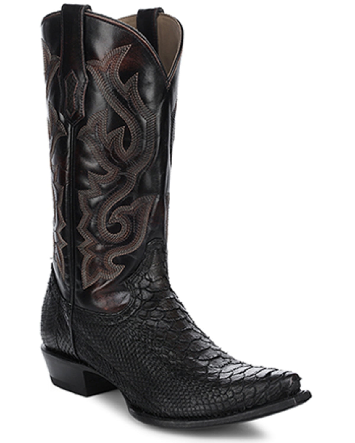 Corral Men's Exotic Python Western Boot Snip Toe Black 7.5 D(M) US ...
