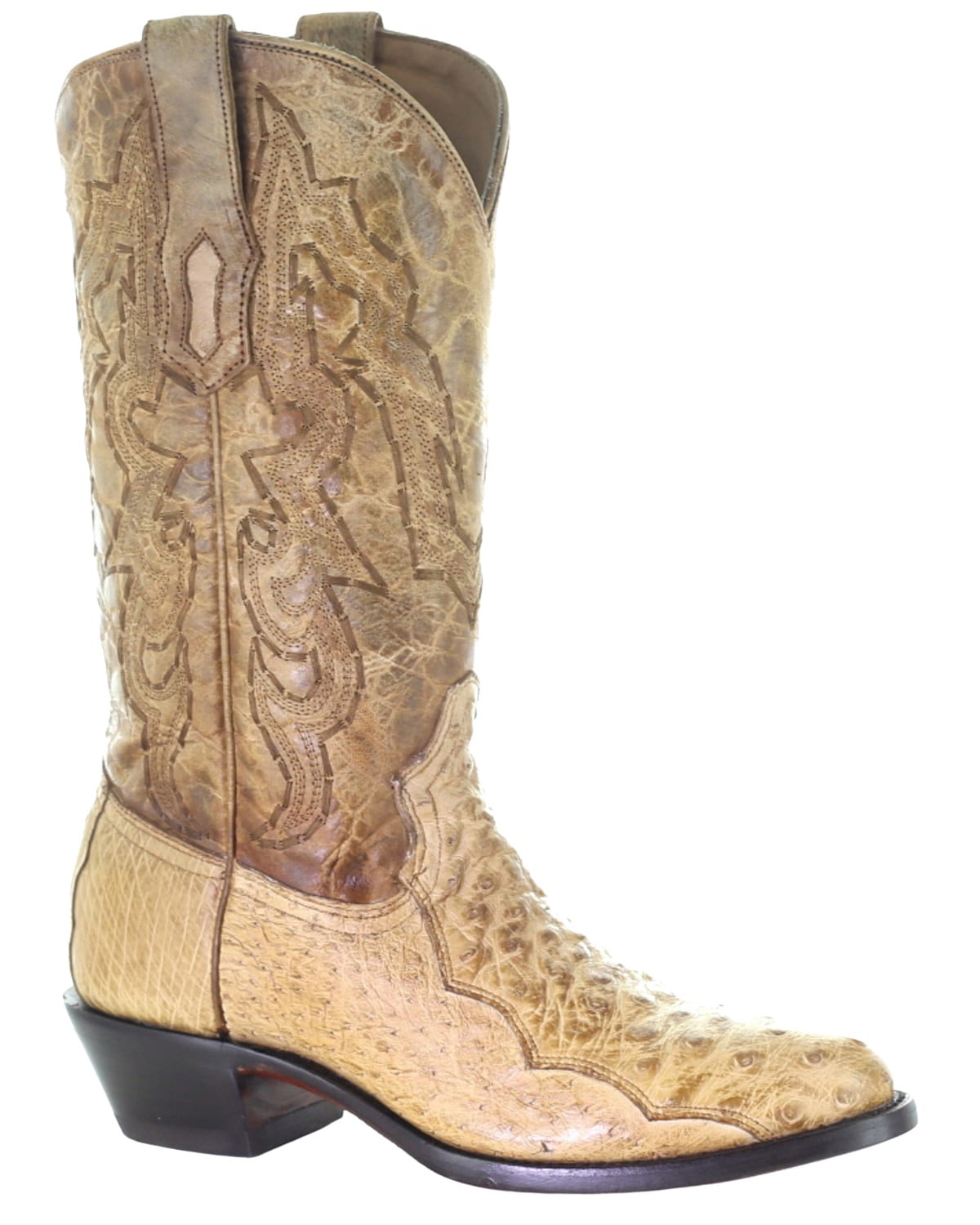 Corral Men's Ostrich Embroidery Western Boot Round Toe Ivory 8 D(M) US ...