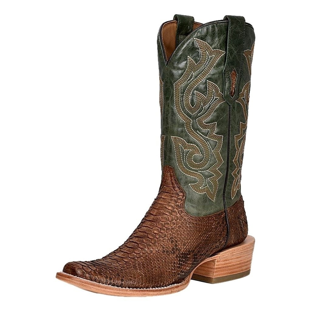 Corral Western Boots Mens 12" Python Embroidery Brown Green A4287 ...