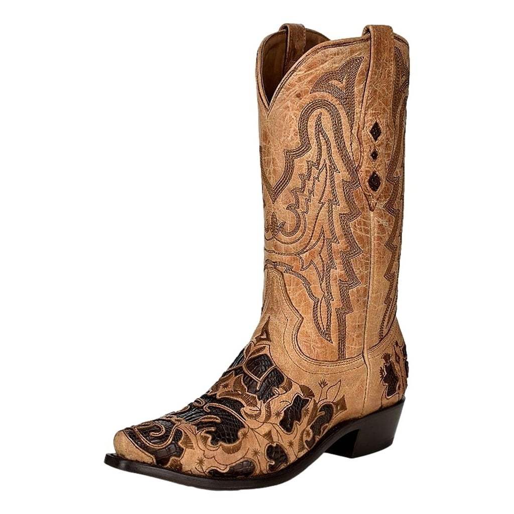 Corral Western Boots Mens Alligator Inlay Embroidery Sand A4335 ...