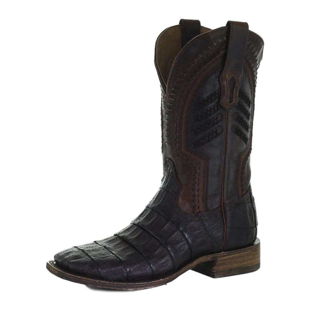 Corral Western Boots Mens Square Toe Caiman Tail Vamp Brown A3878 ...