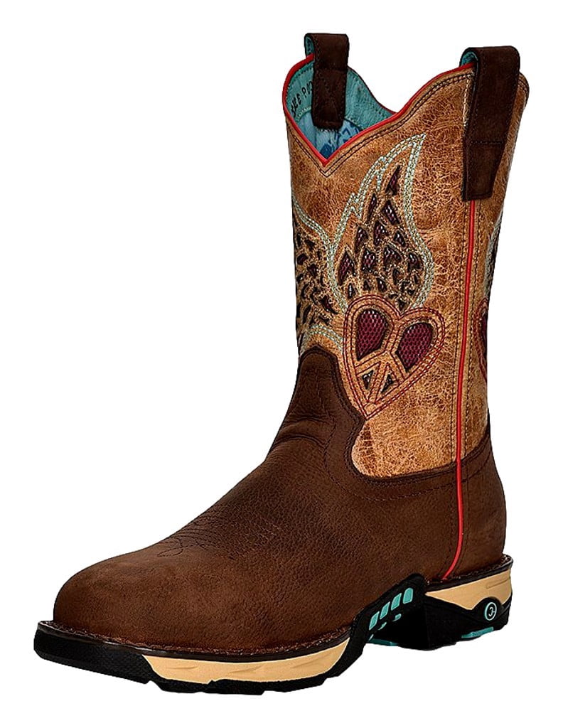 Corral Western Boots Womens Heart Wings Safety 7.5 M Brown W5009 ...