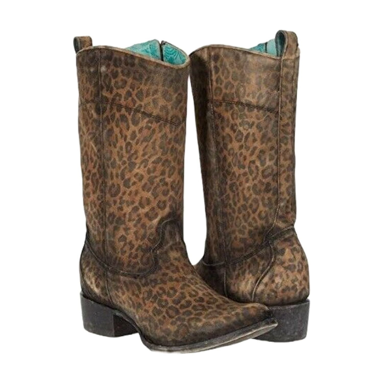 Corral Women's Cheetah Print Western Boot Round Toe Sand 8 1/2 M US ...