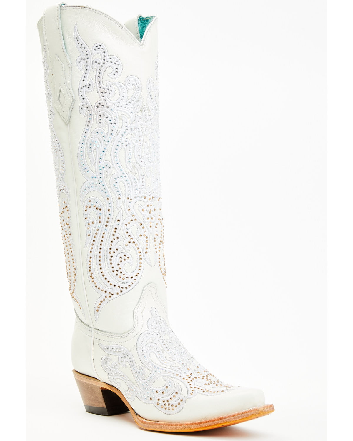 Corral Women's Crystal Embroidered Tall Western Boot Snip Toe - C4099 ...