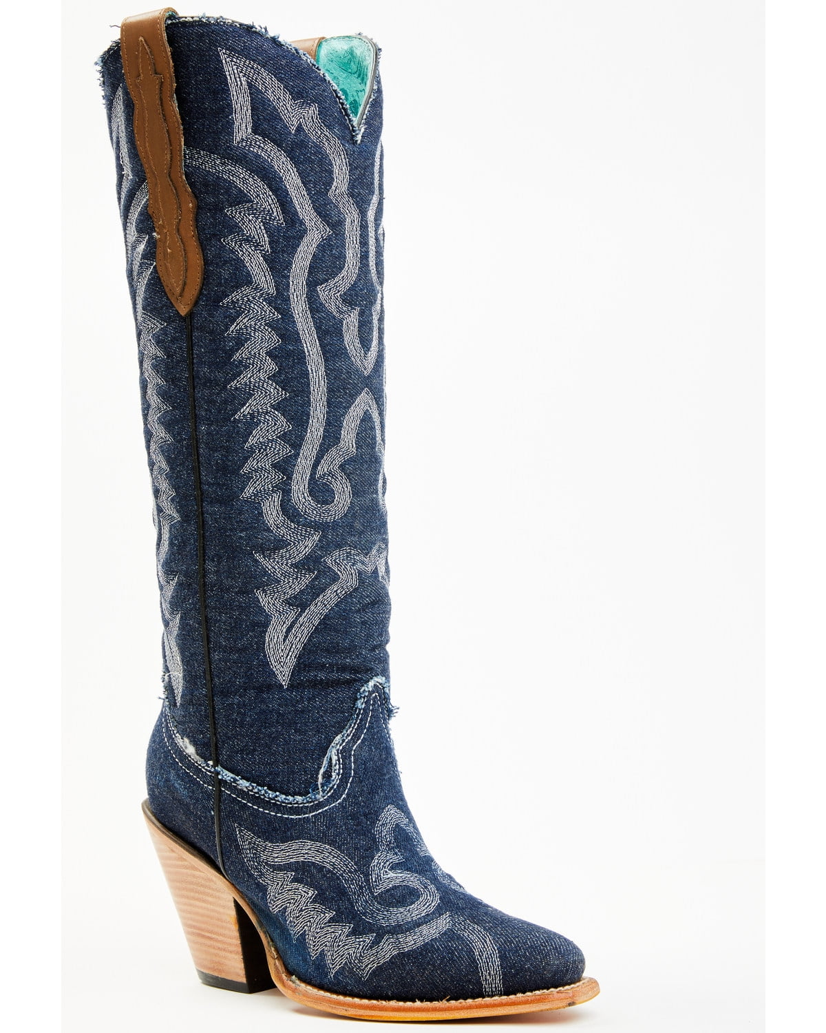 Corral Women's Denim Embroidered Tall Western Boot Snip Toe - Z5226 7 M ...