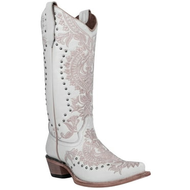 Corral Women's Leopard Stud And Fringe Western Boot Snip Toe Honey 10 M US - Walmart.com