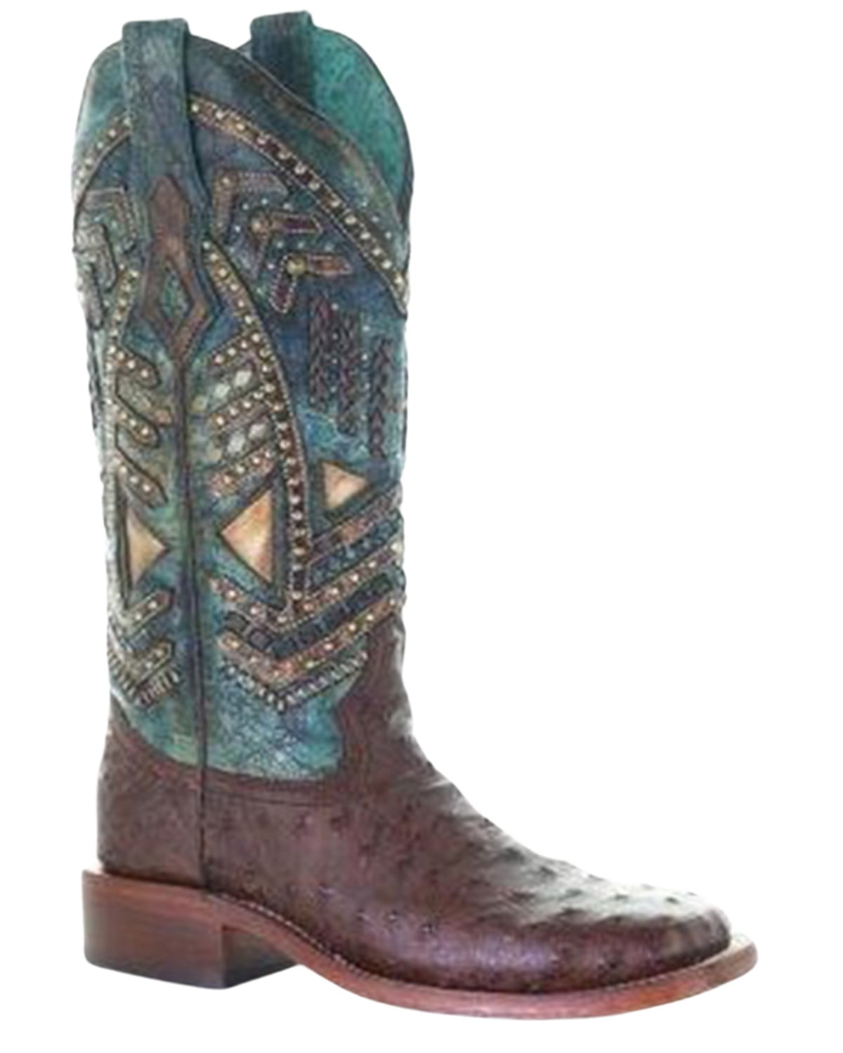 Corral Women's Exotic Full Quill Ostrich Western Boot Broad Square Toe ...