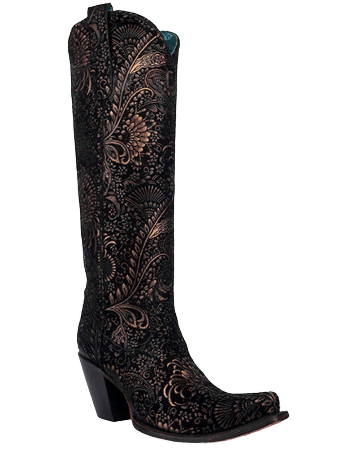 Corral Women's Floral Tall Western Boot Snip Toe - A4481 11 M US ...