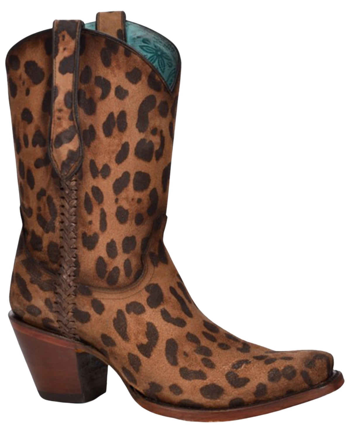 Corral Women's Leopard Print Braided Western Boot Snip Toe - A4245 8 1/ ...