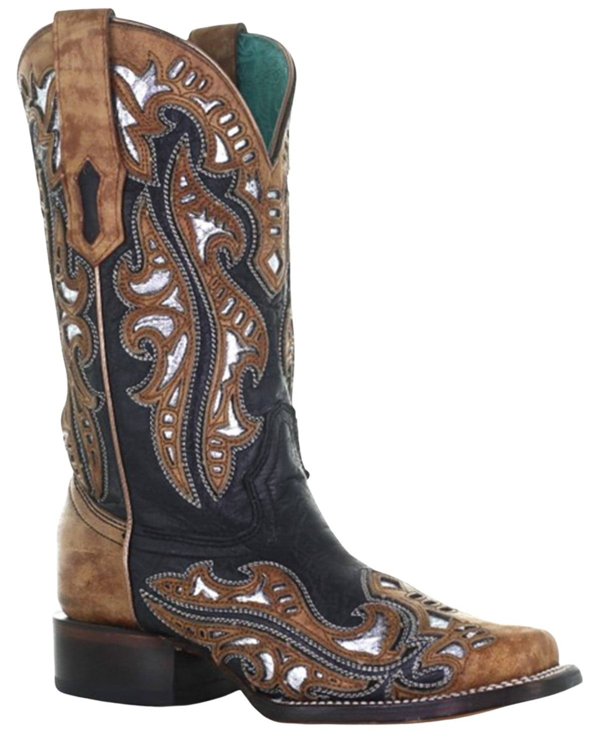 Corral Women's Metallic Inlay Embroidered Tall Western Boot Square Toe ...