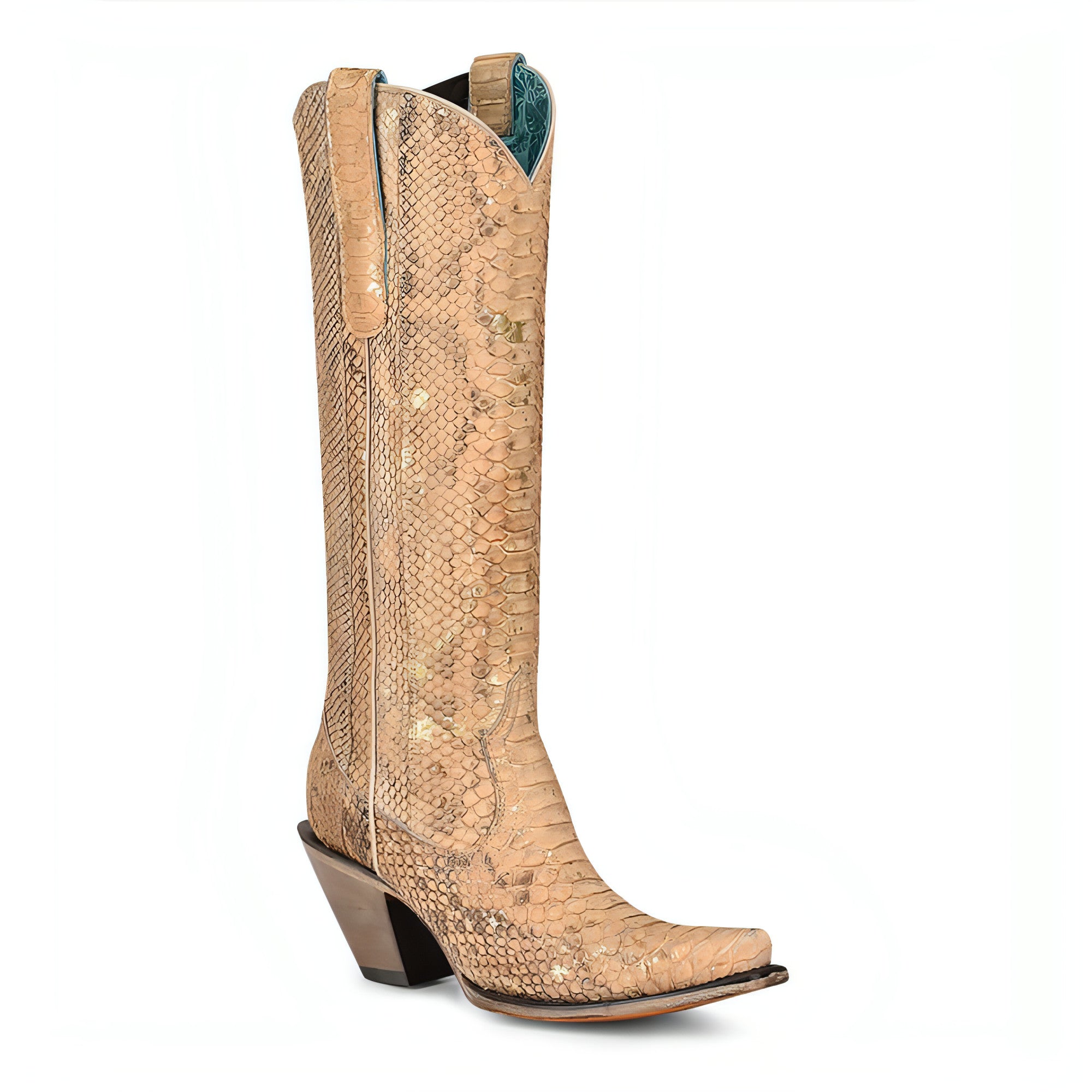 Corral Women's Nude Honey Full Python Tall Top Western Boot - Walmart.com