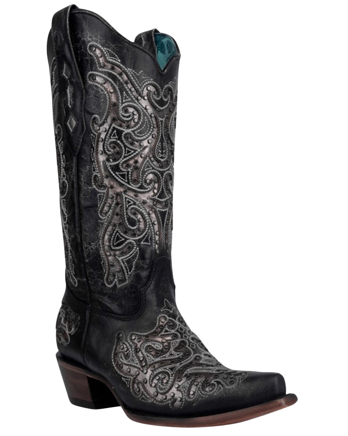 Corral Women's Studded Inlay Western Boot Snip Toe - Z5174 6 1/2 M US ...