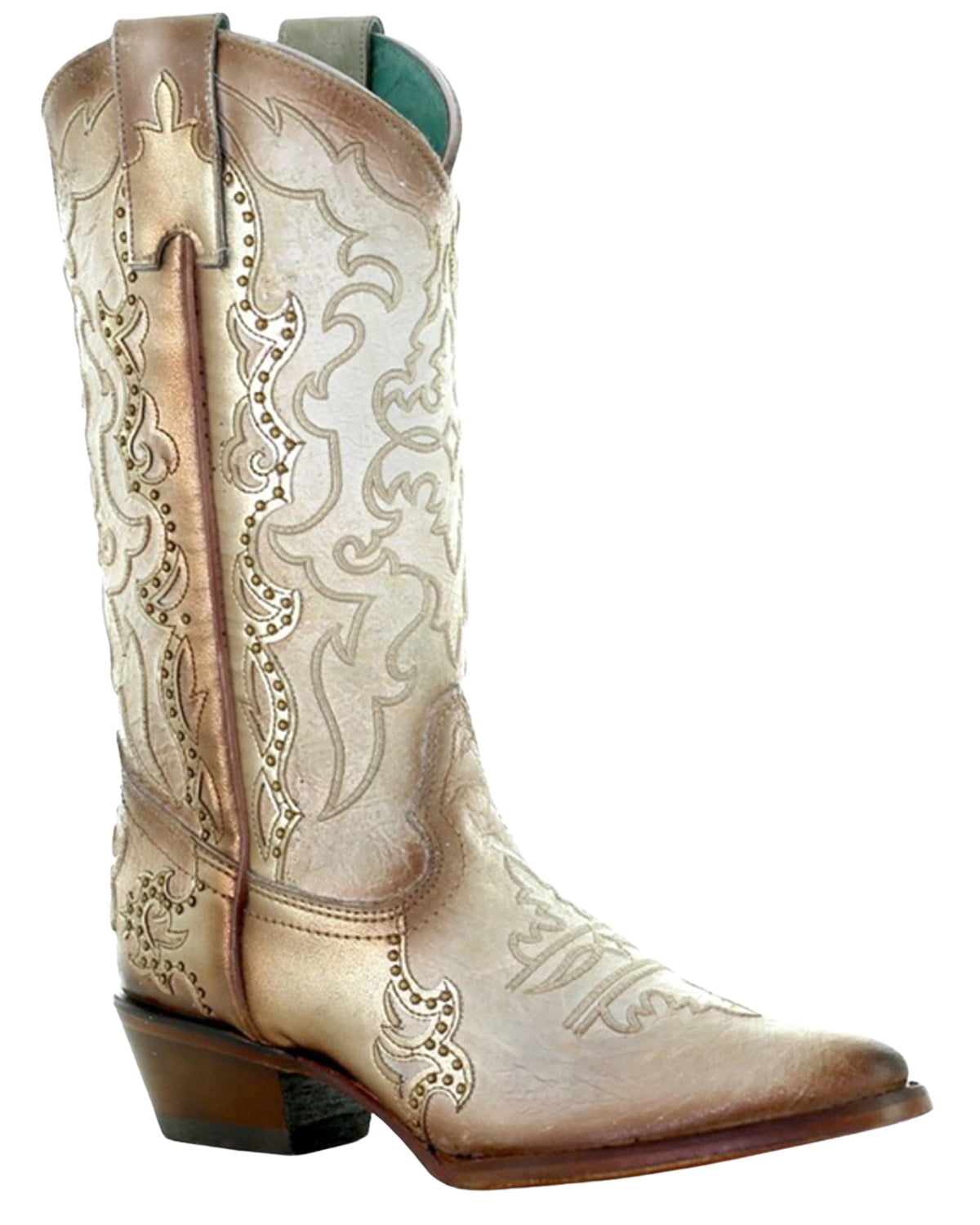 Corral Women's Studded Overlay Western Boot Round Toe - C3914 10 M US ...
