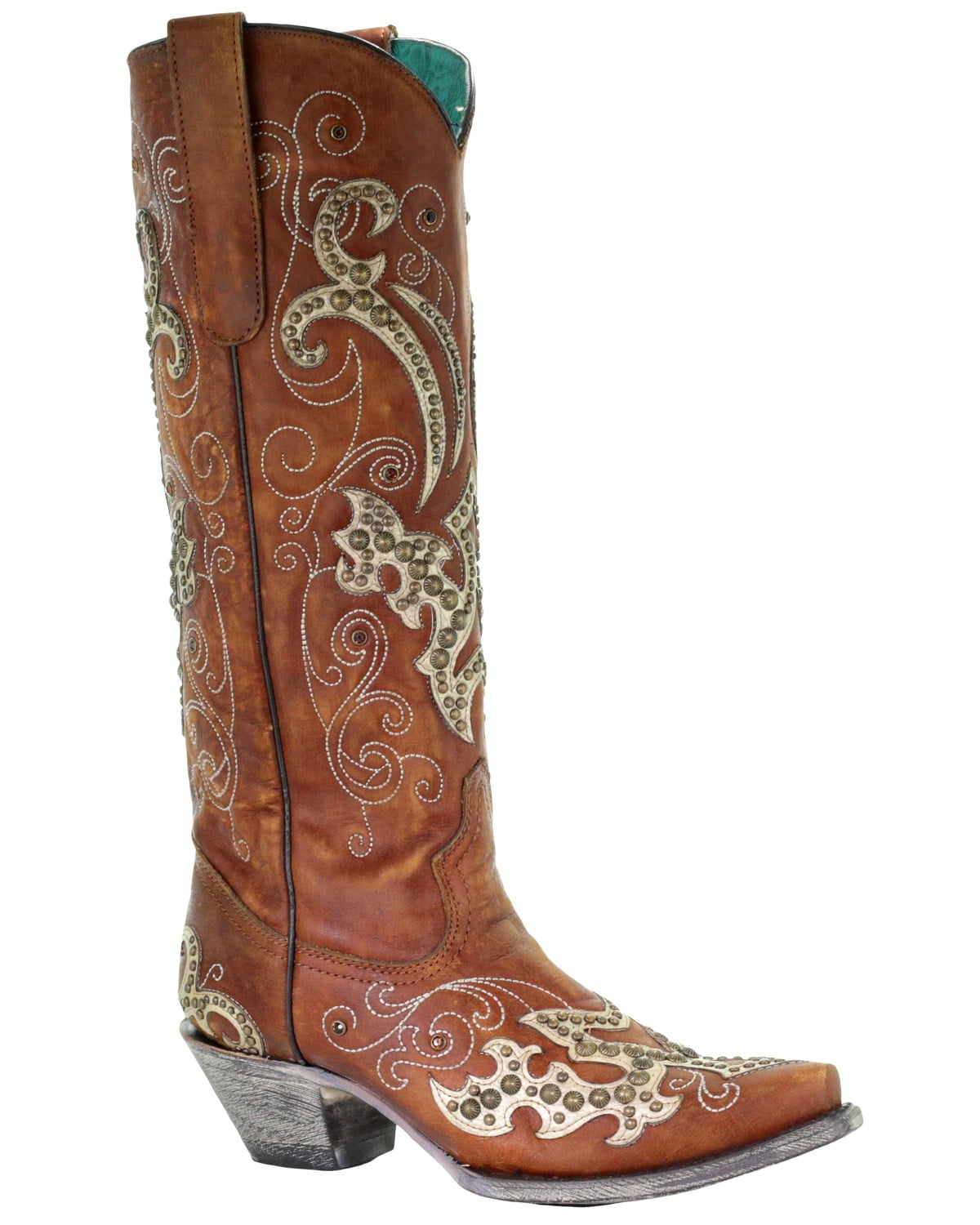 Corral Women's Women'S Studded Overlay Western Boot Snip Toe - A3638 7 ...