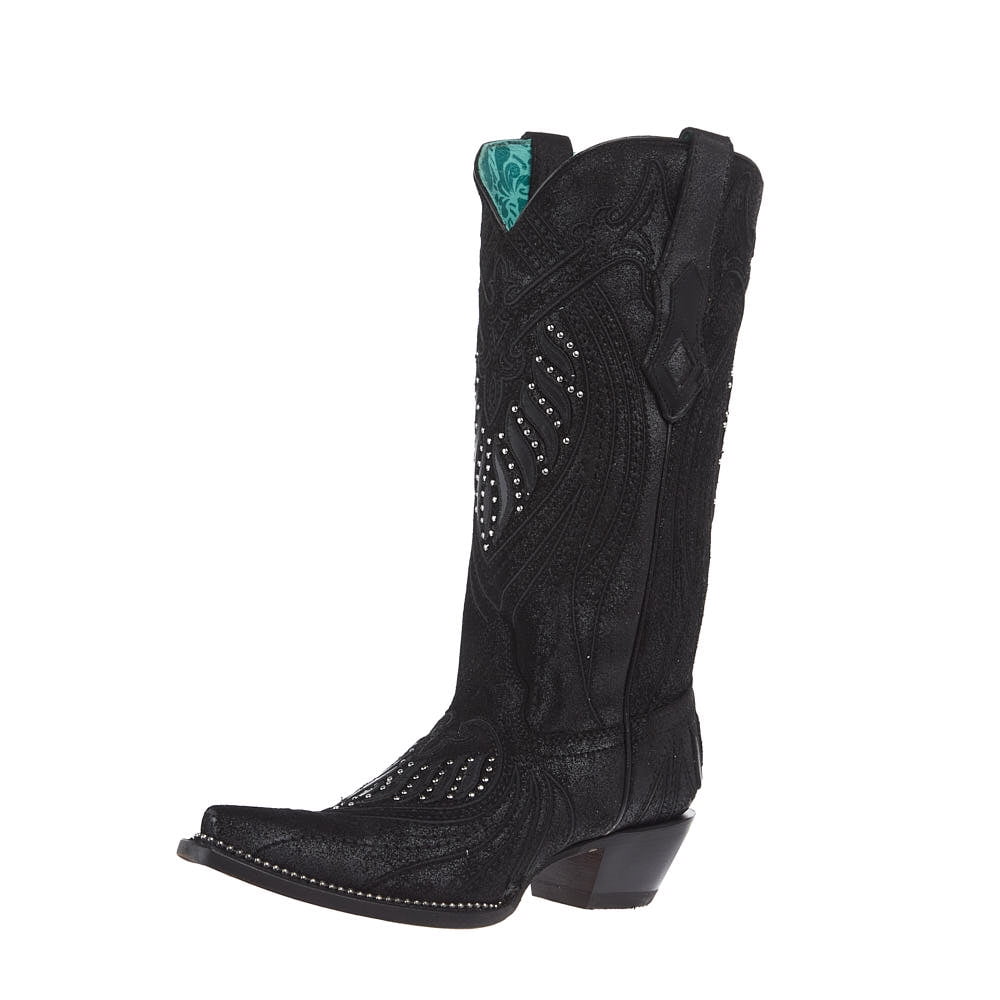 Corral Womens Women`s Overlay Vamp 13" Matching Top Boot 7.5 B Black ...