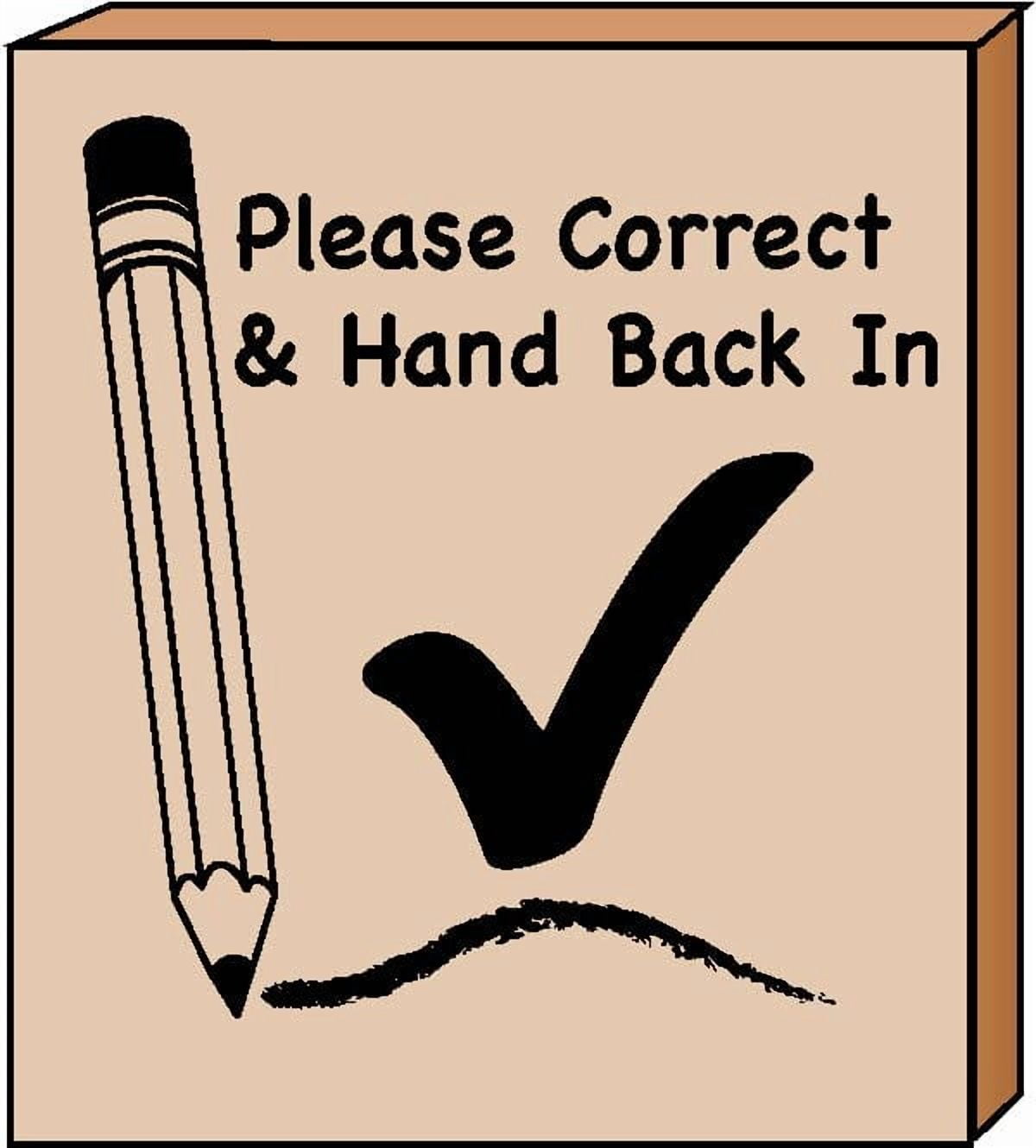 Correct and Hand Back in Teacher's Stamp, 1.75" x 2", 1 Wooden/Rubber ...