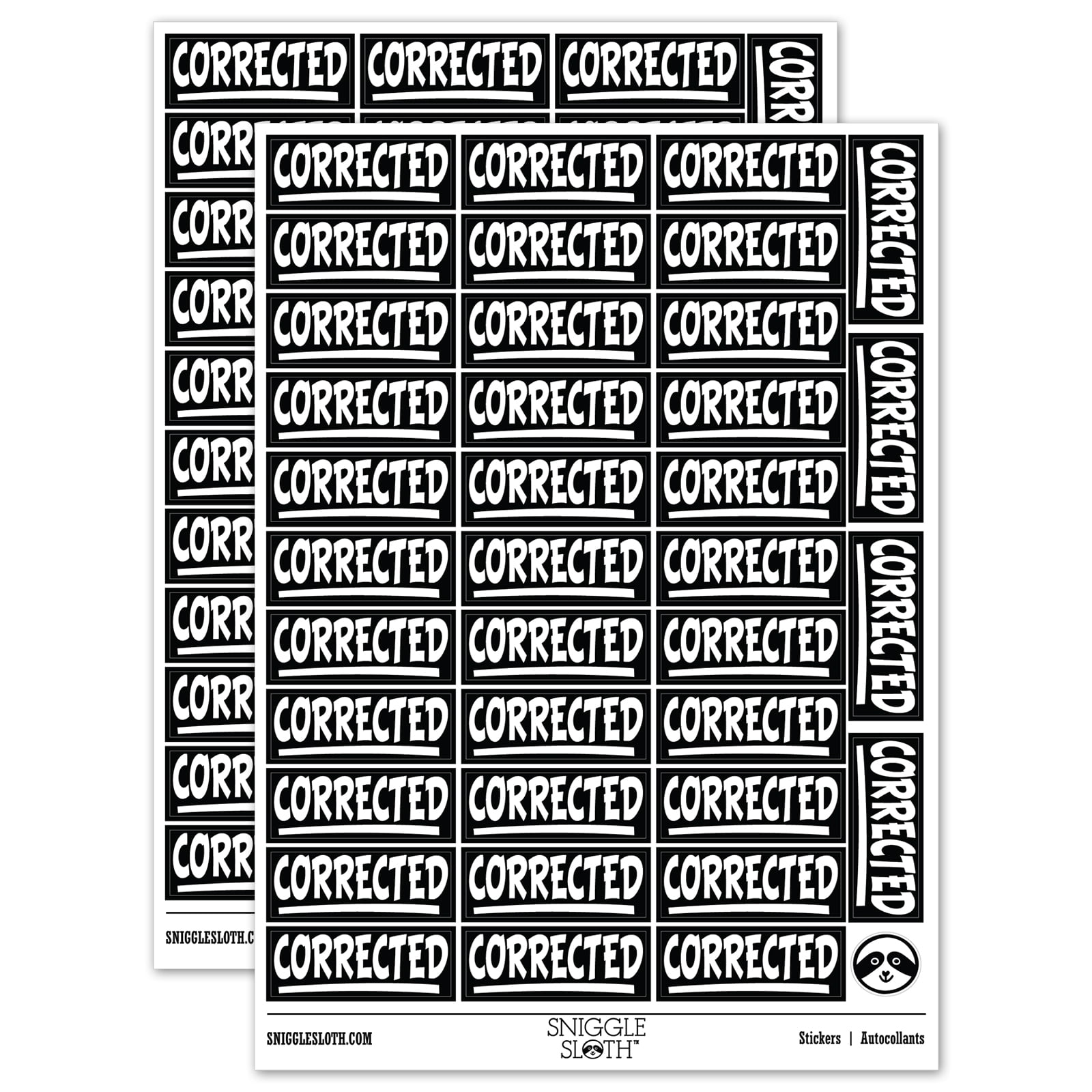 Corrected School Teacher Underline Sticker Set - Black - Matte Finish ...