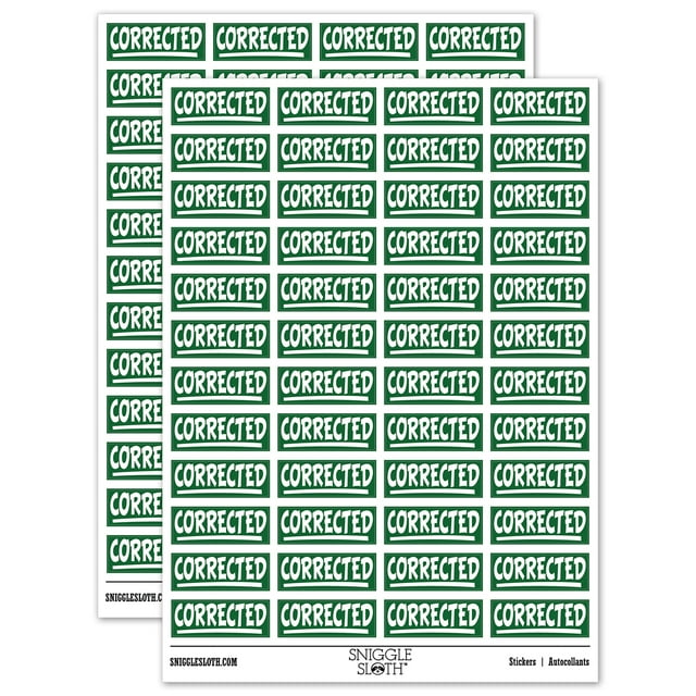 Corrected School Teacher Underline Sticker Set - Dark Green - Gloss ...
