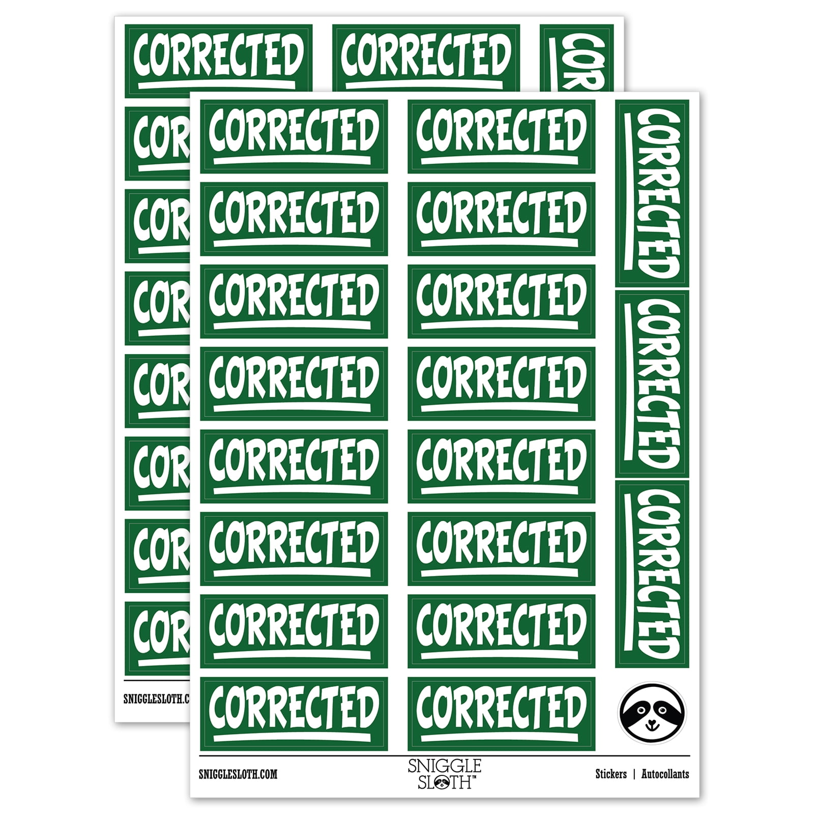Corrected School Teacher Underline Sticker Set - Dark Green - Gloss ...