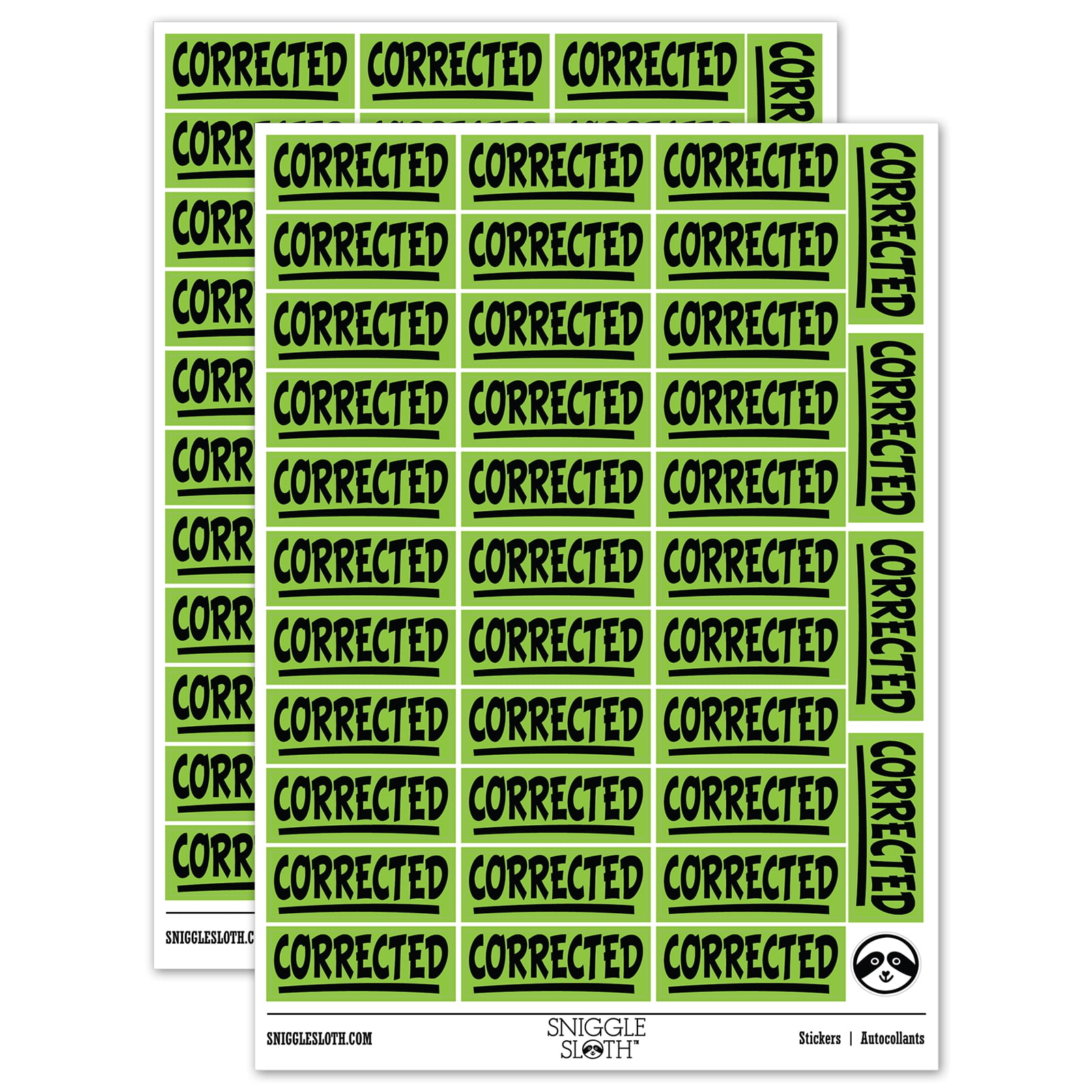 Corrected School Teacher Underline Sticker Set - Light Green - Matte ...