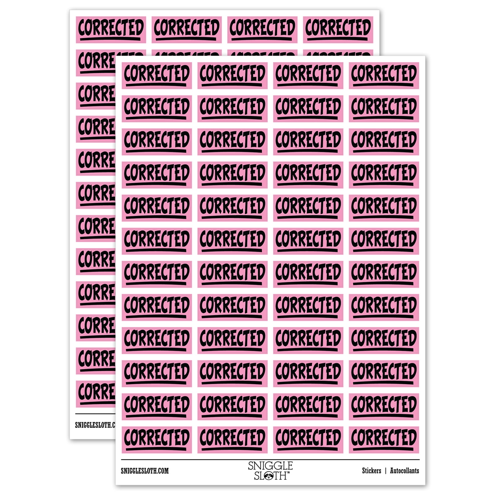 Corrected School Teacher Underline Sticker Set - Light Pink - Gloss ...