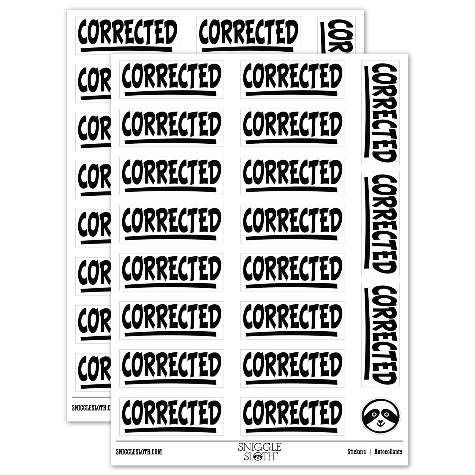 Corrected School Teacher Underline Sticker Set - White - Matte Finish ...
