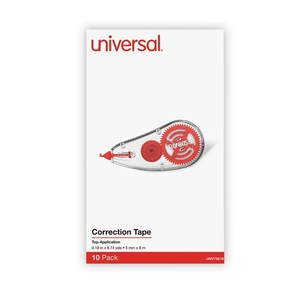 Universal Correction Tape Dispenser Non-Refillable 1/5" x 315" 10/Pack ...