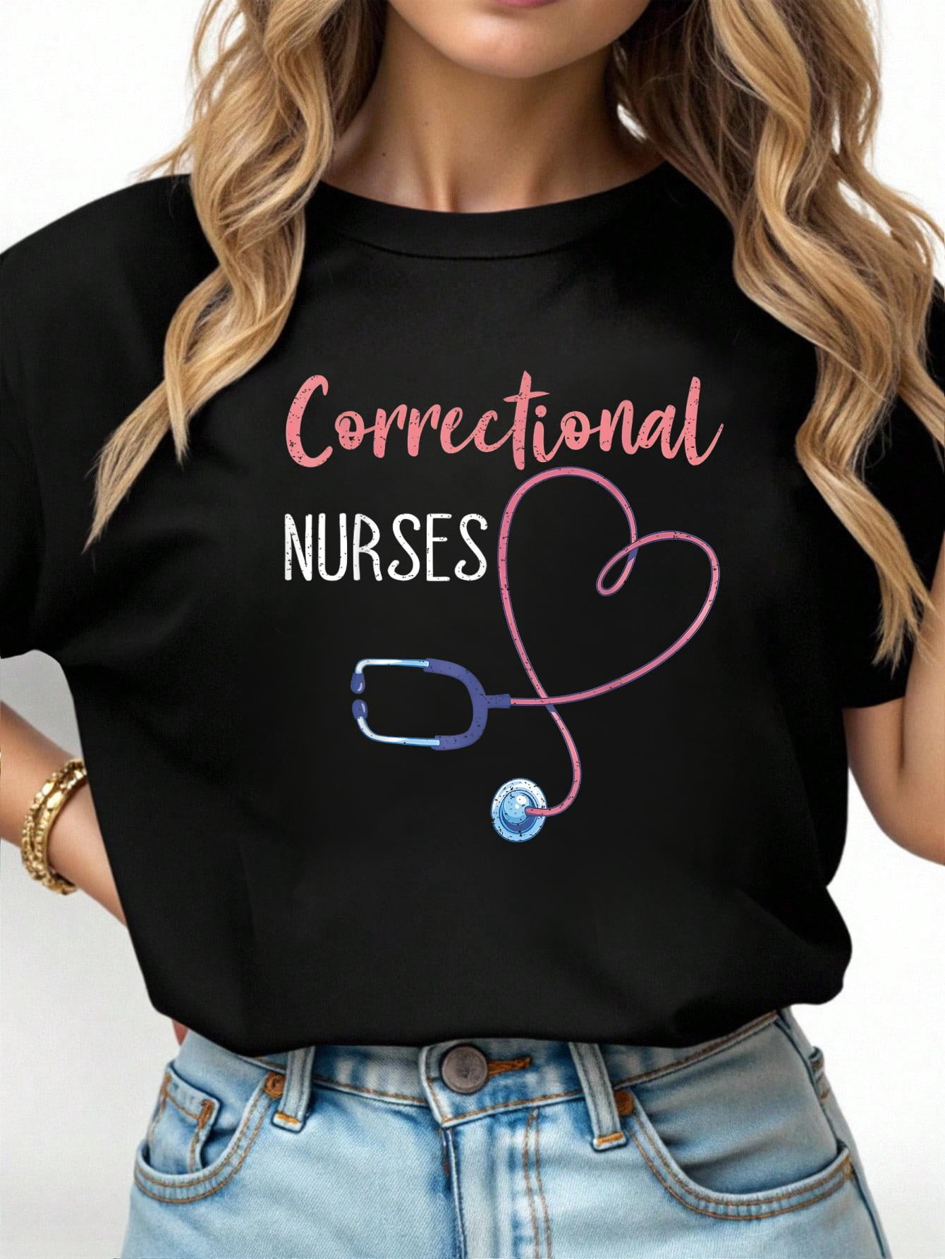 Correctional Nurses Heart Stethoscope Appreciation Design T-Shirt ...