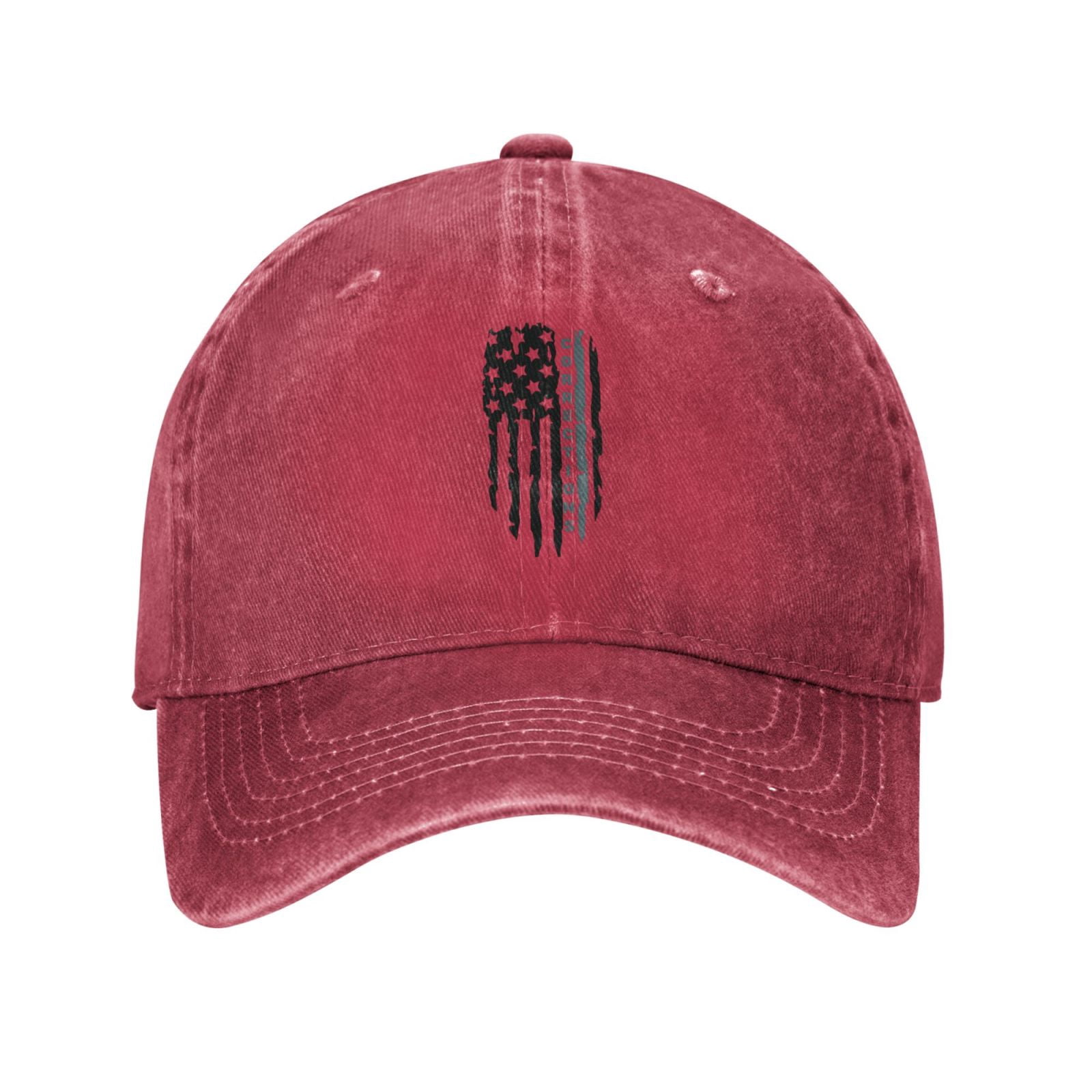 Corrections Officer Tattered Flag Unisex Denim Baseball Cap Adjustable ...