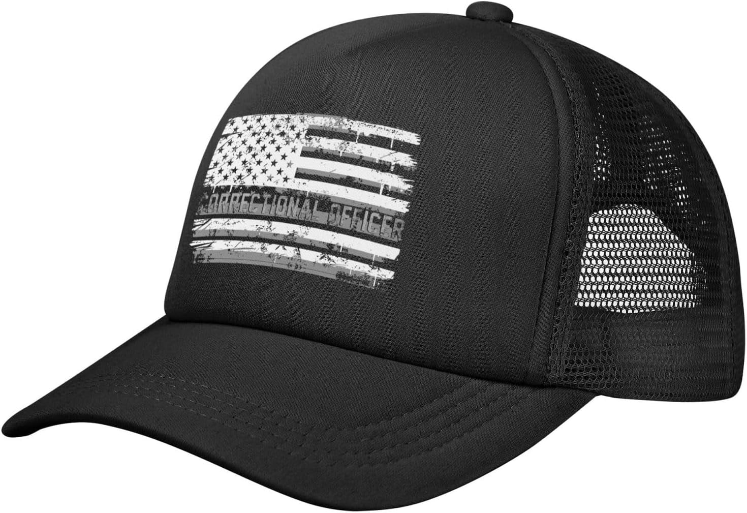 Corrections Officer Thin Silver Line American Flag Baseball Cap ...