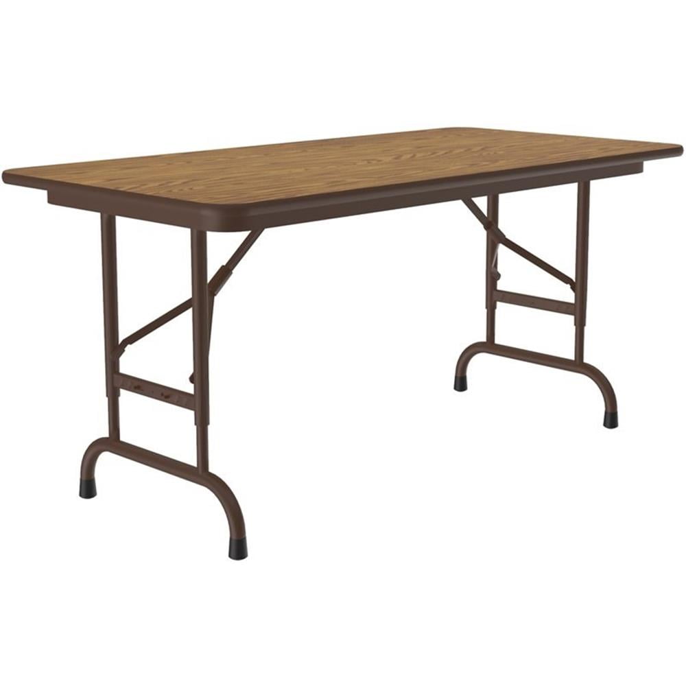 Correll 22 32 H Adjustable Height Melamine Top Folding Table In Medium