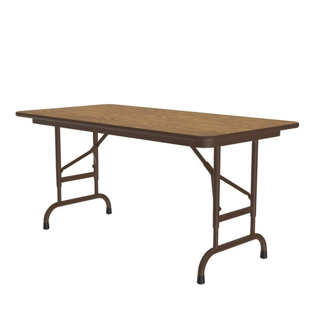 Correll 22 32 H Adjustable Height Melamine Top Folding Table In Medium
