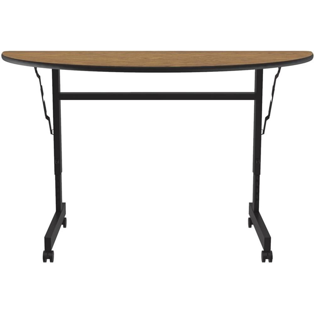 Correll 24"W x 48"D Econline Melamine Flip Top Tables in Medium Oak ...