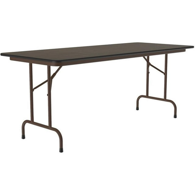 Correll 30"W x 96"D Melamine Wood laminate Top Folding Table in Walnut ...