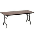 Correll 30"W x 96"D Melamine Wood laminate Top Folding Table in Walnut ...