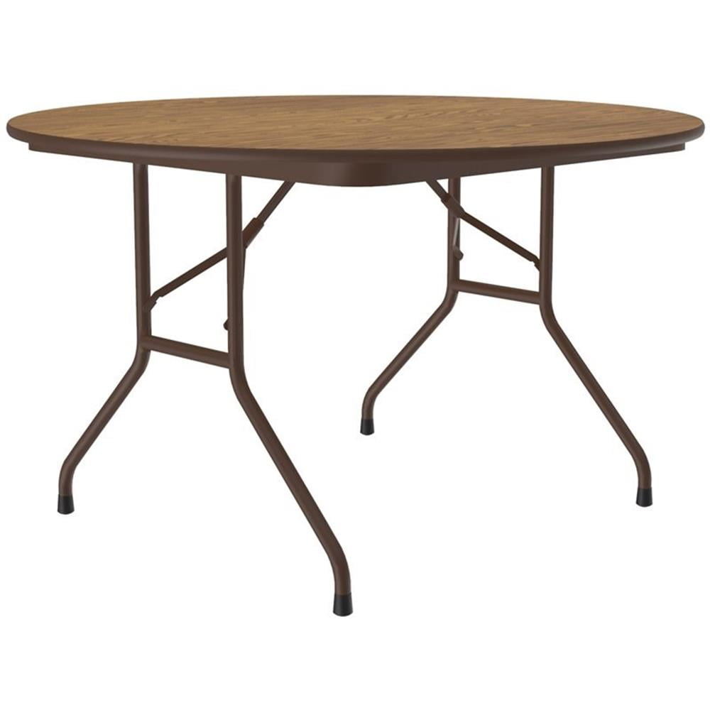 Correll 48"W x 48"D Melamine Top Folding Table in Medium Oak - Walmart.com