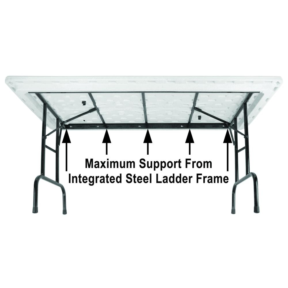 Correll Adjustable Height Commercial Blow-Molded Plastic Folding Table ...