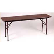 Correll 30"W x 96"D Melamine Wood laminate Top Folding Table in Walnut ...