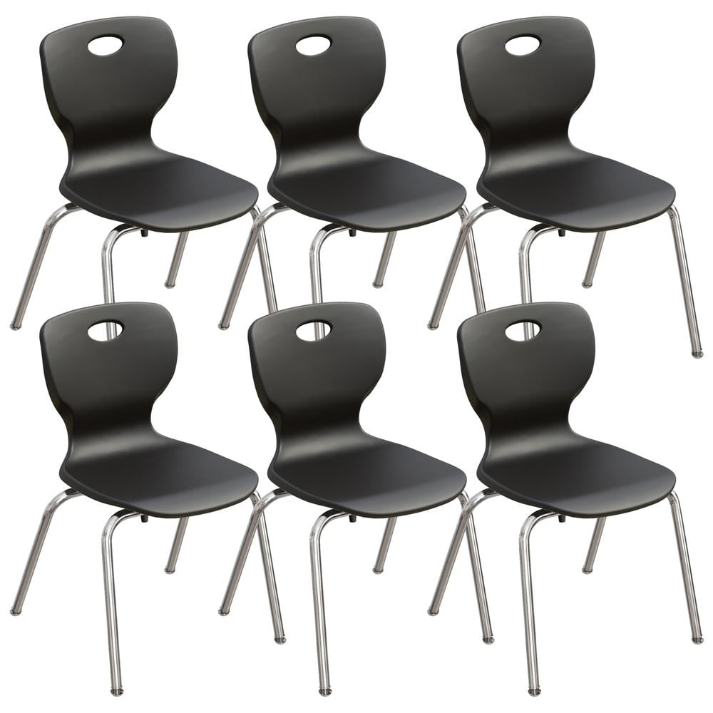 Correll CSC 14" Classic Metal/Plastic Stacking Student Chair in Black ...