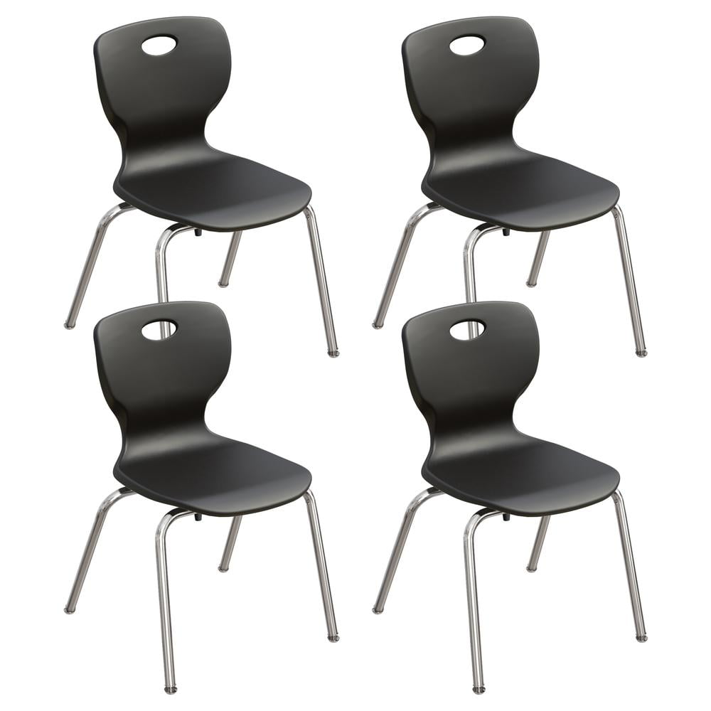 Correll CSC 16" Classic Metal/Plastic Stacking Student Chair - Black ...