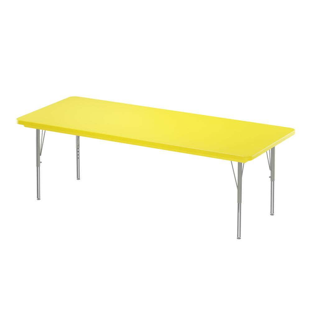 Correll Commercial Blow-Molded Plastic Top Activity Tables 30x60" RECTANGULAR, YELLOW , SILVER ...