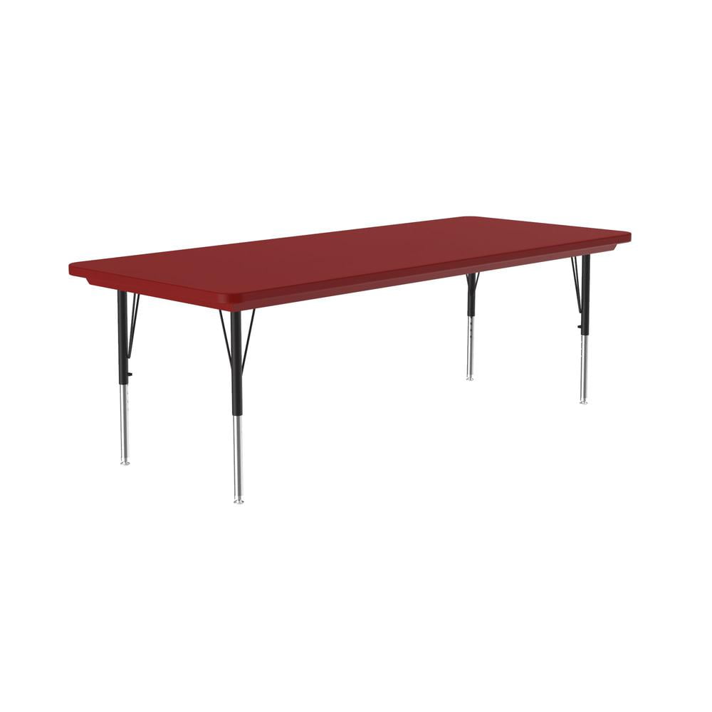 Correll Commercial Blow-Molded Plastic Top Activity Tables 30x72", RECTANGULAR, RED BLACK/CHROME ...