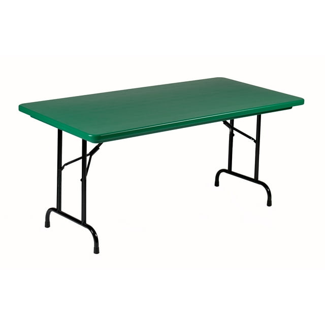 Correll Commercial Duty GREEN Plastic Top Folding Table One-Piece Blow ...