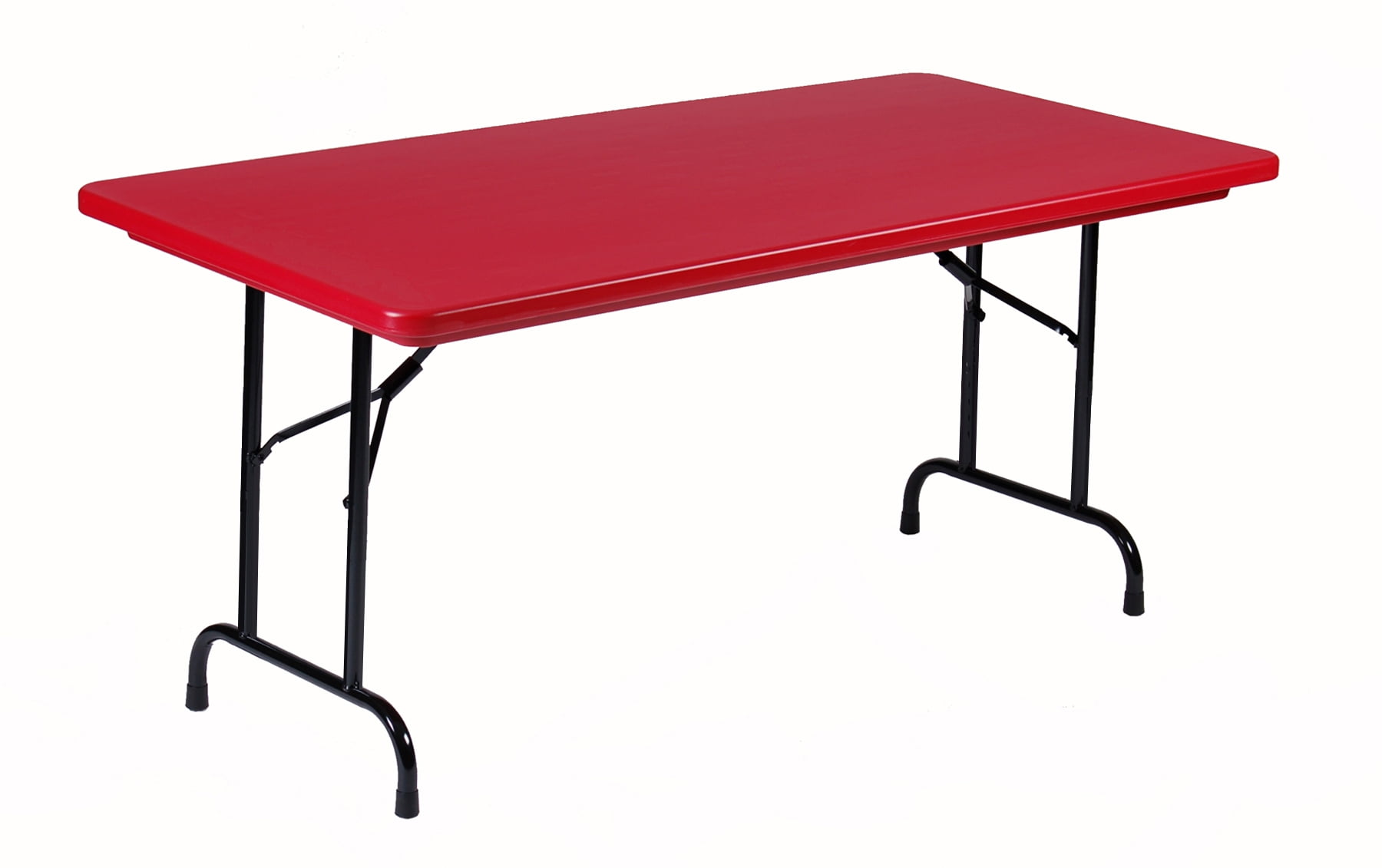Correll Commercial Duty RED Plastic Top Folding Table One-Piece Blow ...