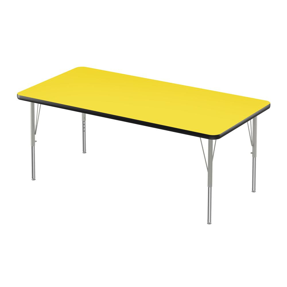 Correll Deluxe High-Pressure Top Activity Tables 30x48", RECTANGULAR, YELLOW SILVER MIST ...