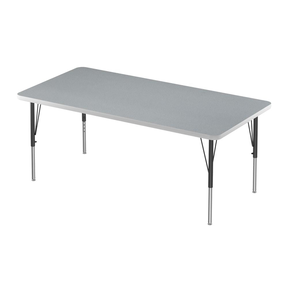 Correll Deluxe High-Pressure Top Activity Tables, 30x60", RECTANGULAR GRAY GRANITE BLACK/CHROME ...