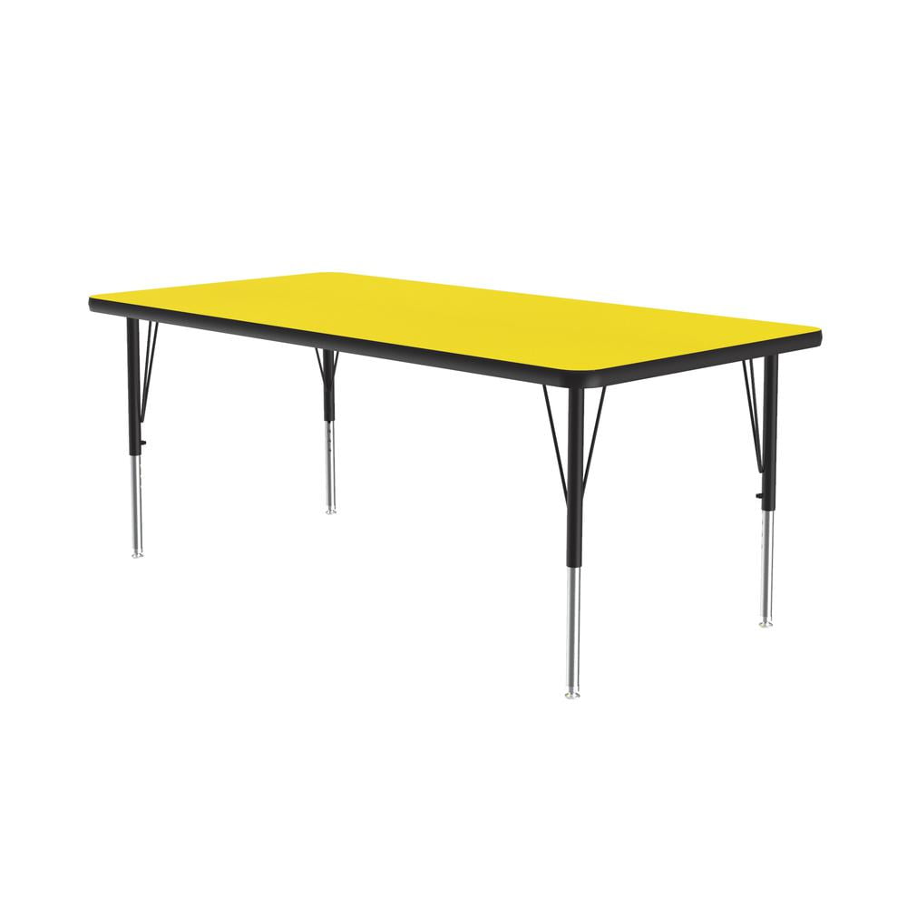 Correll Deluxe High-Pressure Top Activity Tables, 30x60" RECTANGULAR YELLOW , BLACK/CHROME ...