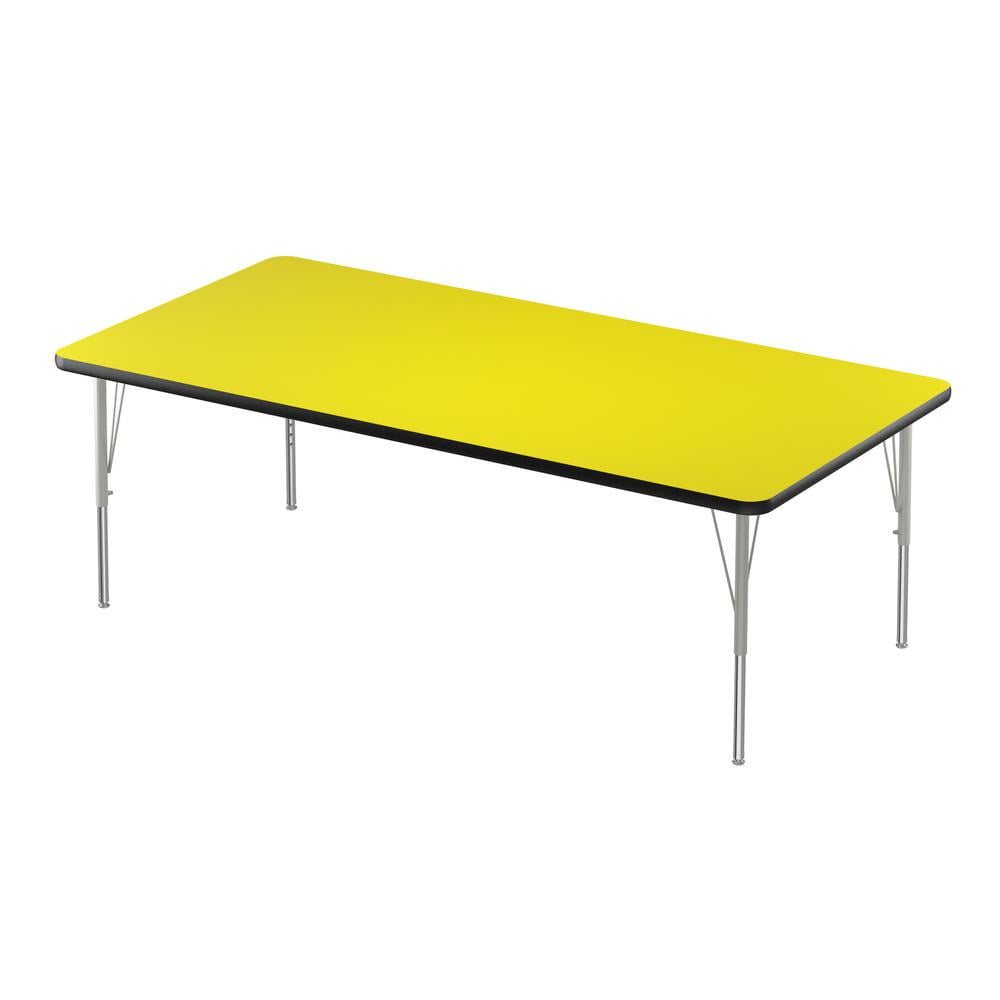 Correll Deluxe High-Pressure Top Activity Tables 36x60", RECTANGULAR, YELLOW , SILVER MIST ...
